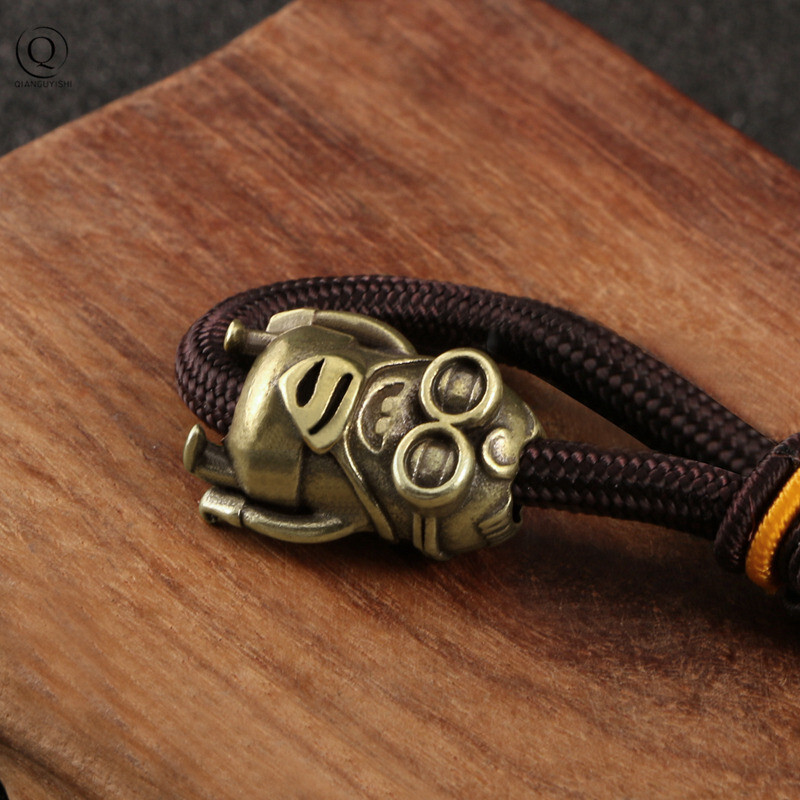 EDC Cartoon Minions Paracord Knife Beads Lanyard Brass DIY Pendant ...