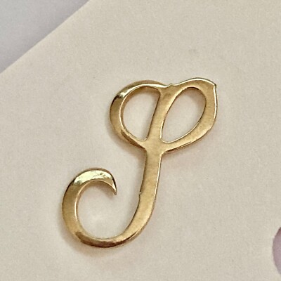 Vintage Initial Letter P Tie Tac Pin Lapel Gold Plated Cursive Fancy ...