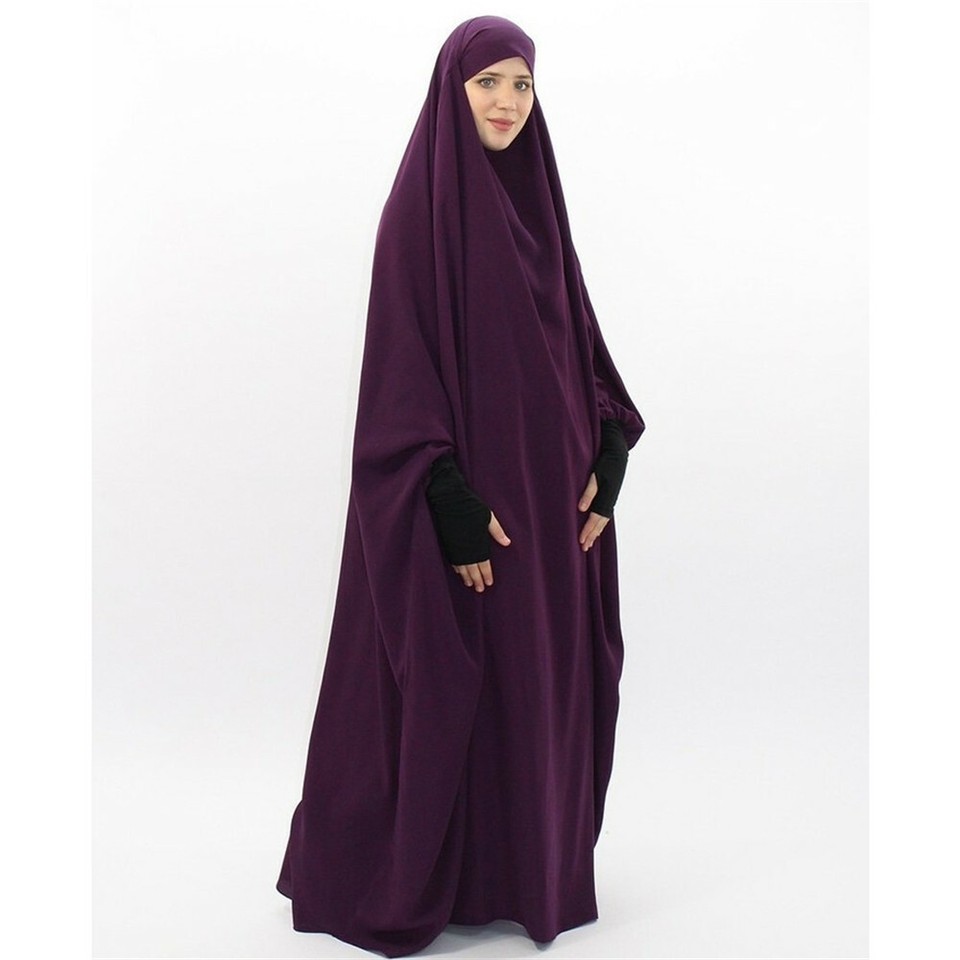 One Size Overhead Burqa Kaftan Robe Muslim Women Long Dress Islamic ...