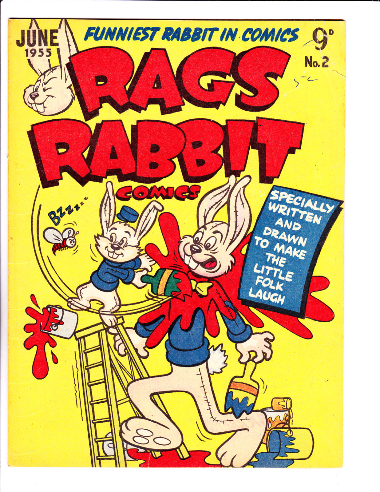 Rags Rabbit Comics No 2 1955 Austrailian - "Spilling Paint Cover! " | eBay