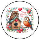 HAPPY VALENTINES DAY OWL ENVELOPE SEALS LABELS STICKERS PARTY FAVORS | eBay