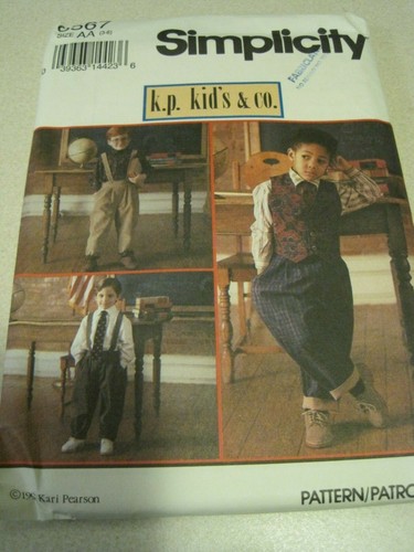 SHIRT VEST 8567 Simplicity k.p. Kid's Sewing Pattern UNCUT Vintage | eBay