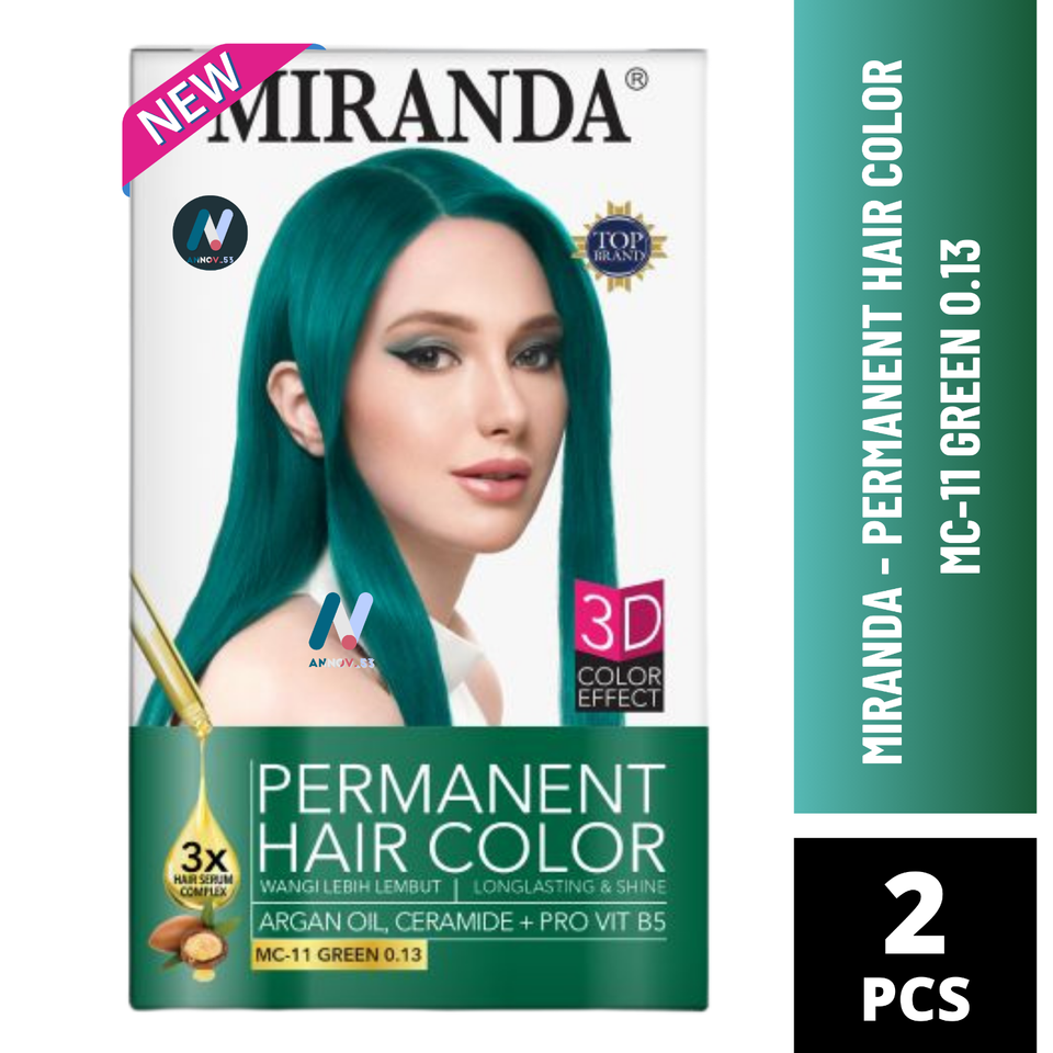 2X MIRANDA Premium 3D Permanent Hair Dye Shiny Moisture Color #MC-11 ...