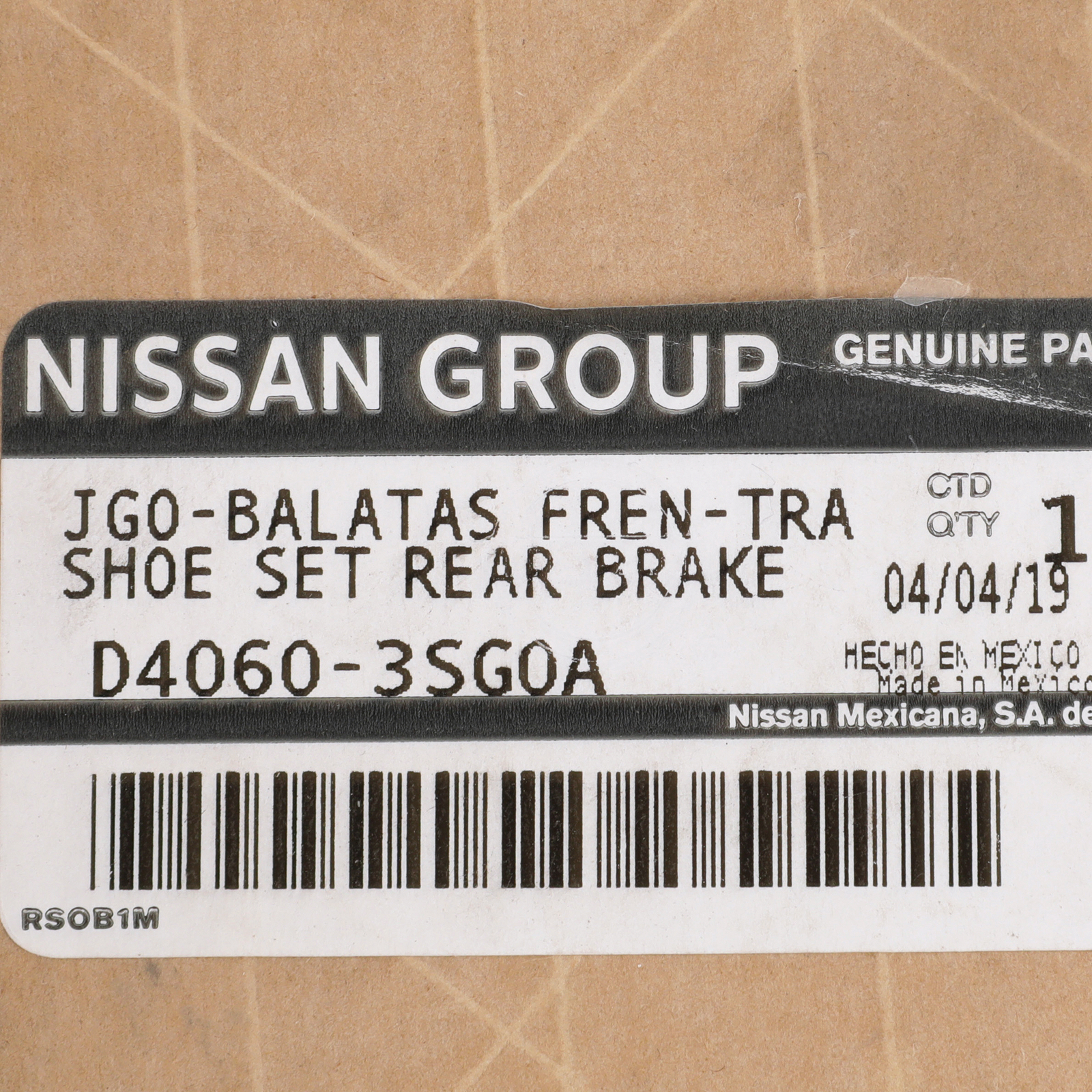 OEM NEW Genuine Nissan Rear Brake Pad Shoes 2013-2021 Sentra D4060 ...