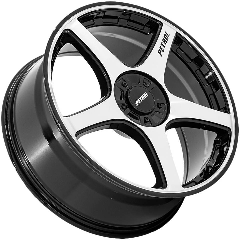 17x8 +40 Petrol PE003 P2E 5x110,5x115 Black W/ Machined Face Wheels ...