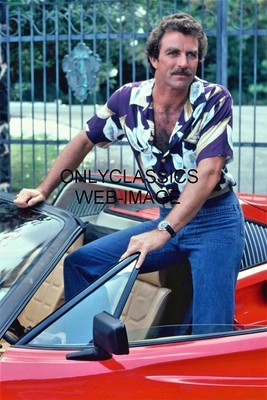 MAGNUM PI TOM SELLECK IN FERRARI 308 SPORTS CAR 8X12 PHOTO PRIVATE ...