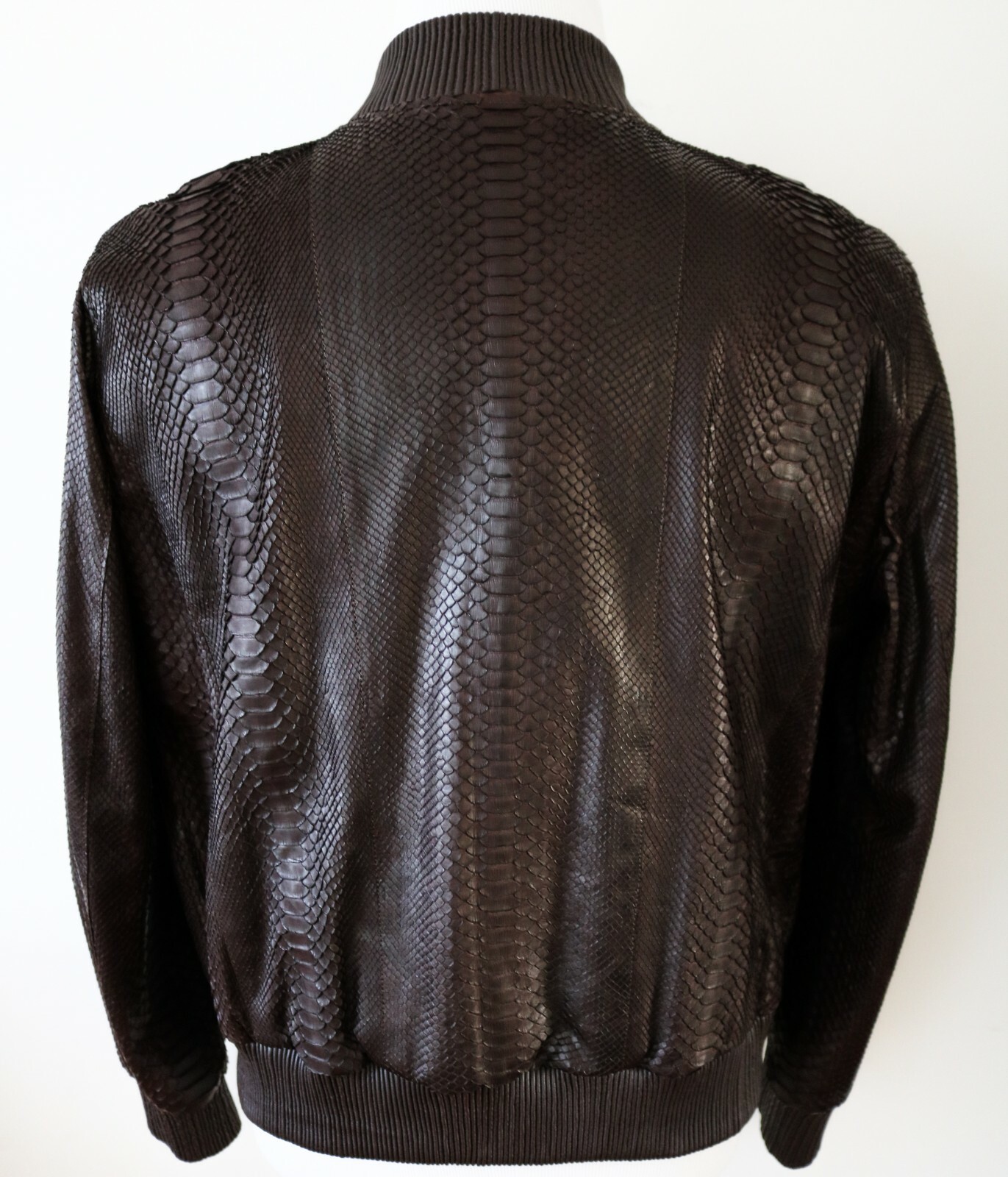 $13450 FREDO FERRUCCI Brown 100% Genuine Python Leather Jacket Size 54 ...