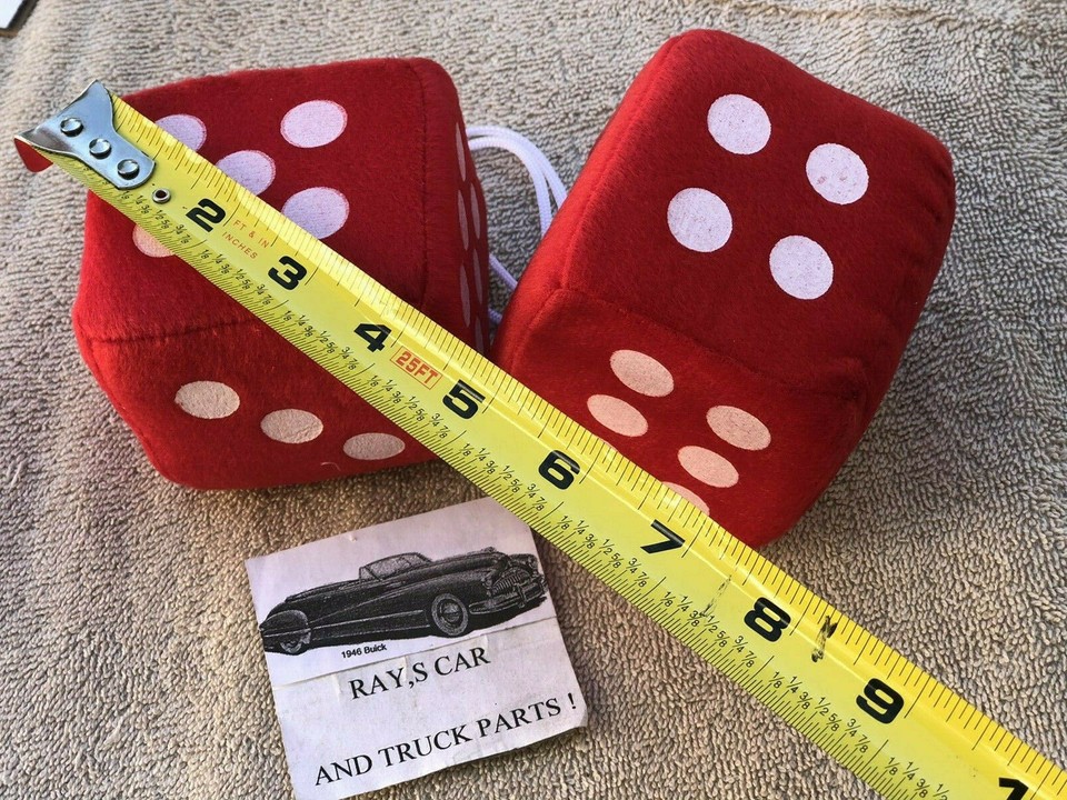NEW PAIR OF RED FUZZY DICE ! ! CAR / TRUCK / BIKE ! | eBay