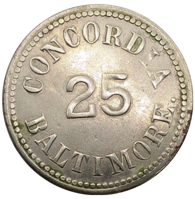 (1870's) Baltimore Md-Ba 13cn German Social Club Concordia Merchant ...