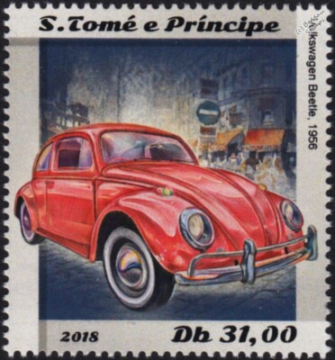 1956 VOLKSWAGEN VW Beetle Käfer Coccinelle Car Automobile Stamp (2018 ...