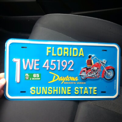 rare replica special graphic license plate Florida moto Daytona | eBay