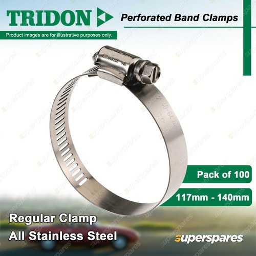 Tridon Perforated Band Regular Hose Clamps 117mm - 140mm All Stainless ...