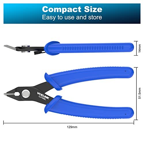 Small Wire Cutter Spring-loaded GJ706BL, Precision Flush Cutter Pliers ...
