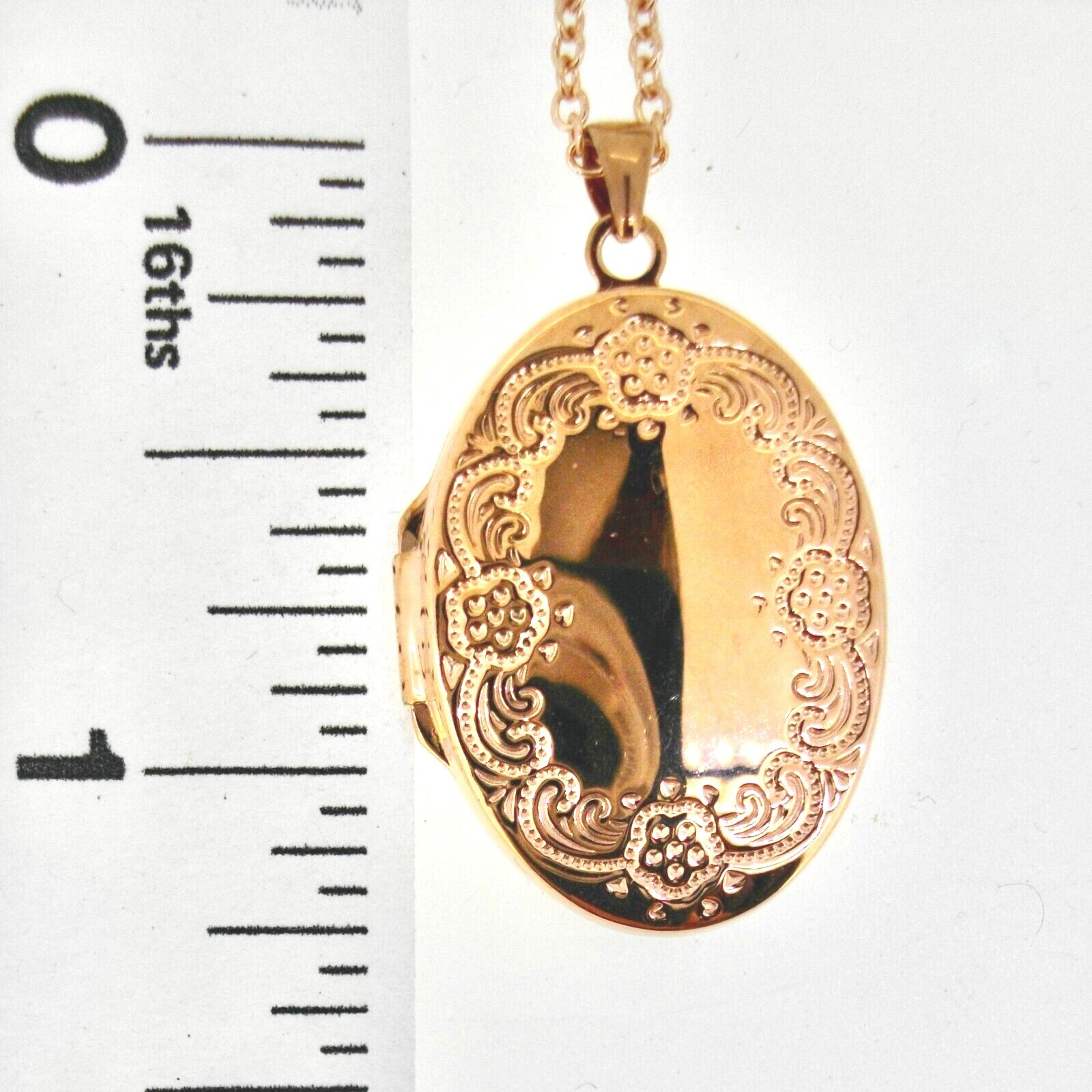 Pendant LOCKET Stuller Oval 14K Rose Gold Plated 25.5 x 18.5 mm 18 ...