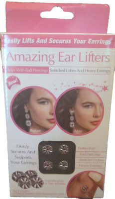 2 Pair of AMAZING Ear Lifters - Support & Lifts Earrings Jewelry Fix ...