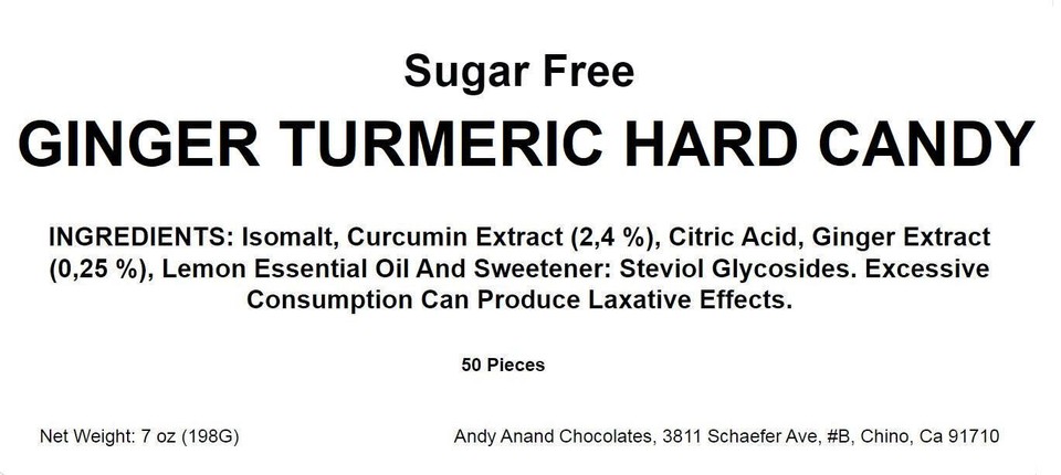 Sugar-Free Ginger Turmeric Hard Candy: 100 Pcs, Zero Sugar 7 Oz - 50 ...