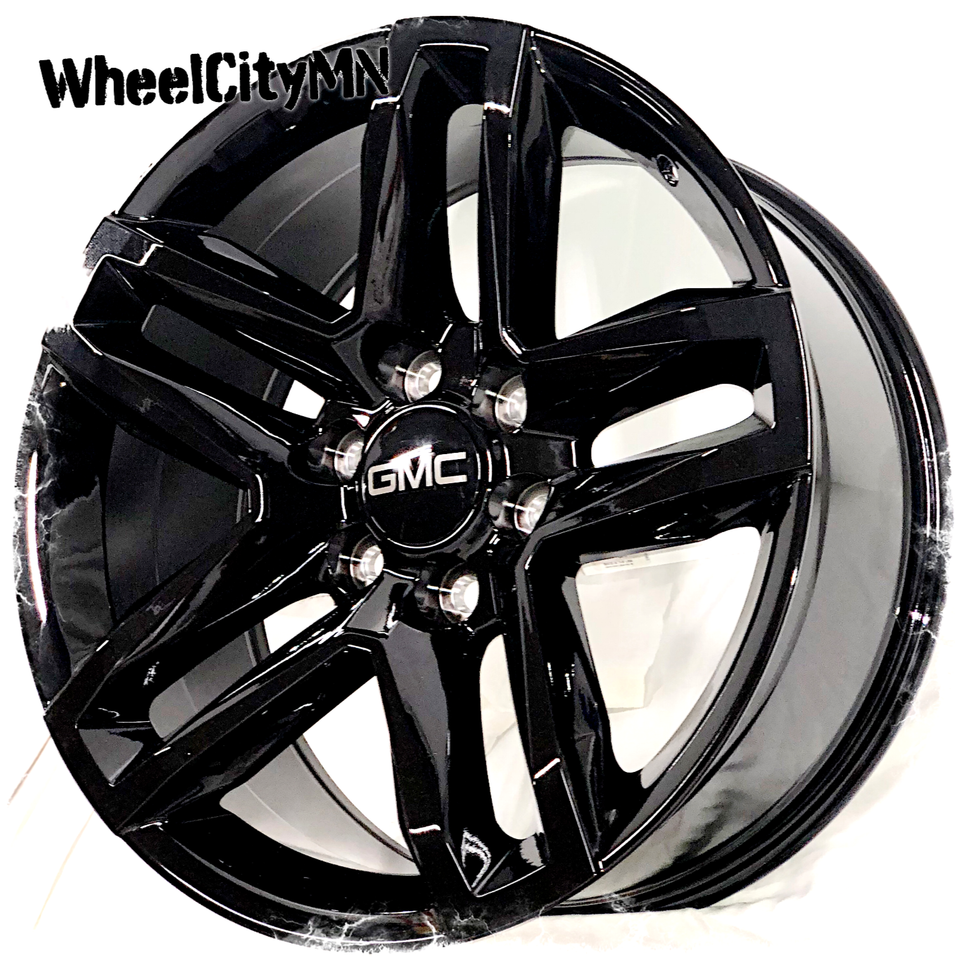 20" gloss black Trail Boss 5911 OE replica wheels fits GMC Sierra 1500 ...