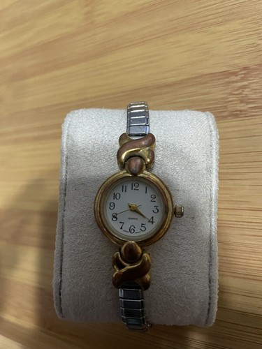 Vintage Ladies Avon Watch Women Round Silver & Gold Tone White Dial ...