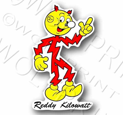 Reddy Kilowatt Vintage Style Sticker 5.3" Tall Vinyl Decal | eBay