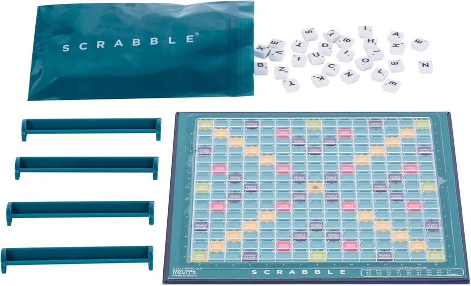 Mattel Games Scrabble Travel Game, Portable and Compact, 2-4 Players ...