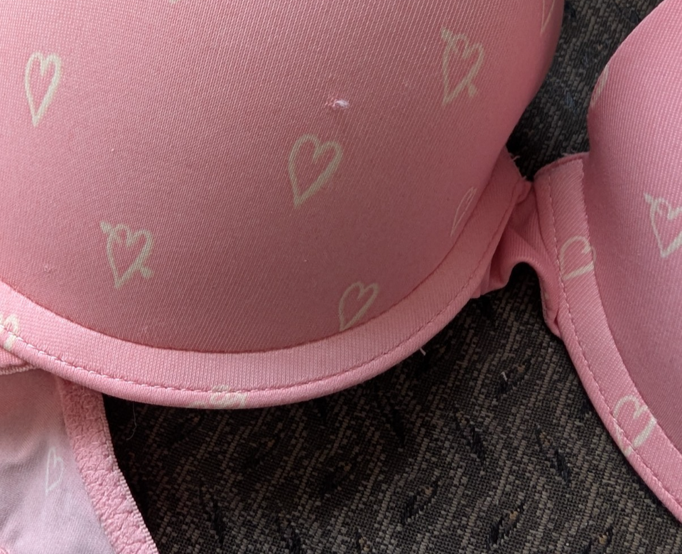VS PINK push up bra BRAND NEW size 34C pink/white hearts all over READ ...