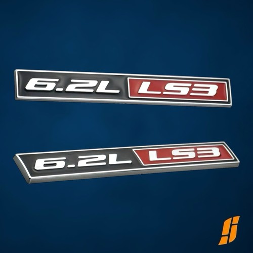 For 6.2L LS3 Engine Fender Emblem Badge Sticker New 3D Nameplate -2Pc ...