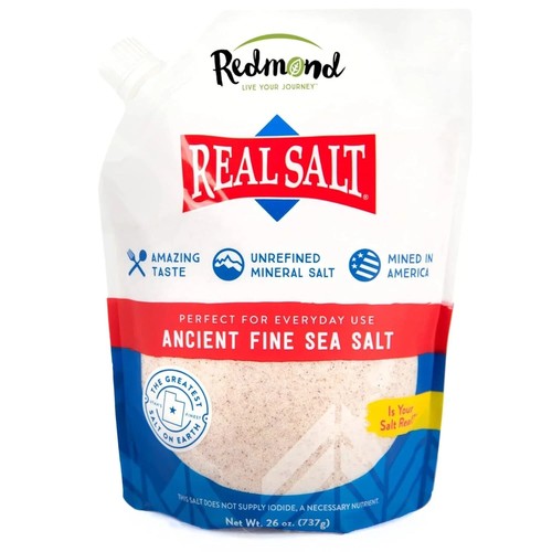 REDMOND Real Sea Salt Natural Unrefined Gluten Free Fine, 26 Ounce ...