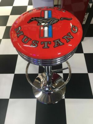 NEW Red Ford Mustang Retro Bar Stool | eBay Australia