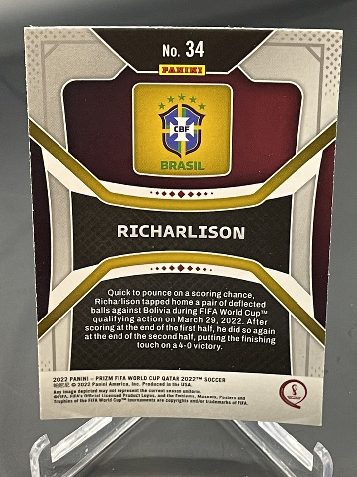2022 Prizm World Cup Richarlison #34 Brazil Panini Soccer Card Qatar | eBay