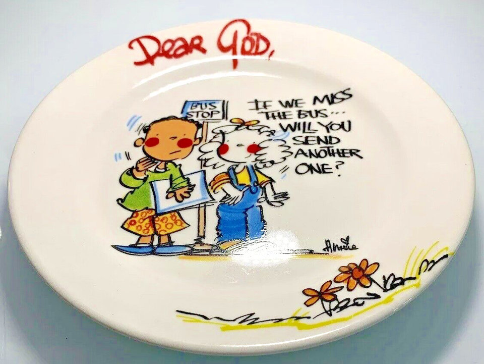 Royal Norfolk “Dear God” Kids Bus Stop Flowers Decorative Plate Without ...