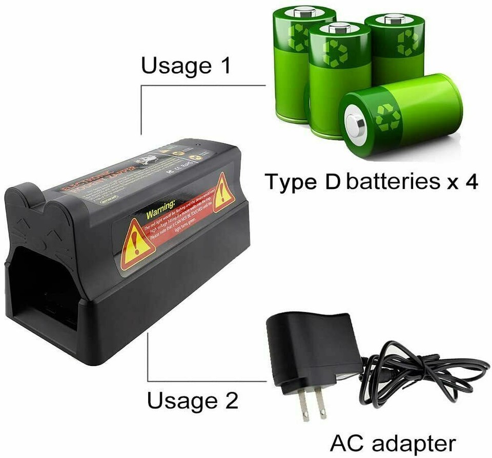 3PK Electronic Mouse Rat Trap Pest Control Electric Rodent Zapper Home ...