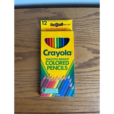 Vintage 1992 Crayola Binney & Smith Smooth Bright Colored Pencils 12 ...