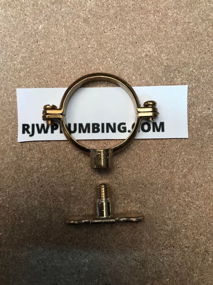 Brass or Chrome Extended Pipe Clip from the Wall - Munsen ring ...