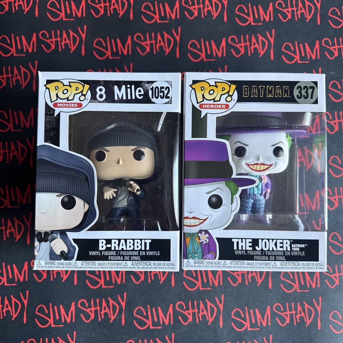 8 Mile - B Rabbit (Eminem) Funko Pop!l 1052 & Joker 337 8 Mile - B Rabbit (Eminem) Funko Pop!l 1052 & Joker 337