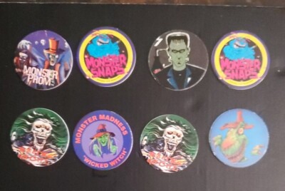 Lot of 8 Monster themed Pogs/milk caps | eBay