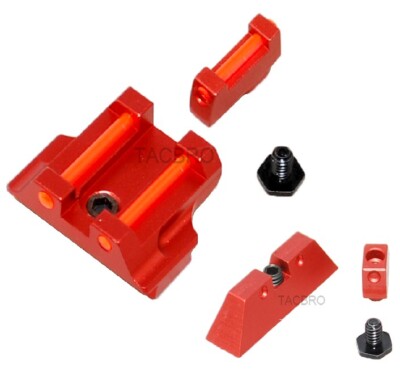 Red Aluminum Front & Rear Sight Combo Kits Fit G17 G19 G22 G23 G24 G26 ...