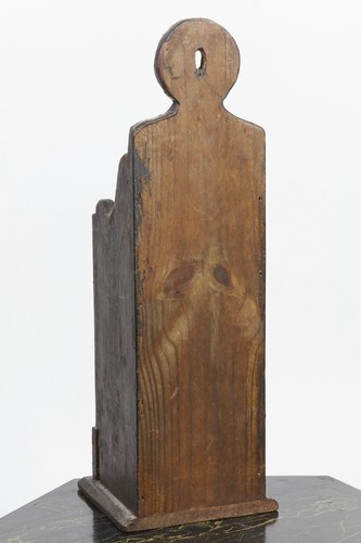 19TH C. PRIMITIVE HOG-SCRAPER CANDLESTICK & HANDMADE REPRODUCTION PIPE ...