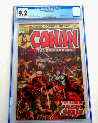 CONAN THE BARBARIAN #24 CGC 9.2 MARVEL COMICS 1973 B WINDSOR-SMITH 1st ...