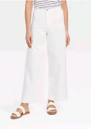 Women’s High Rise Sailor Wide Leg Ankle Jeans - Universal Thread White ...