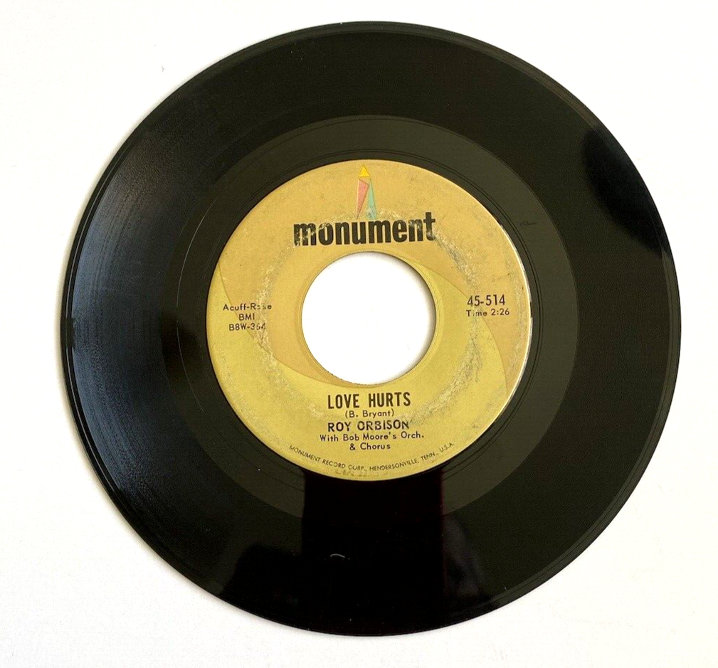 Roy Orbison / Running Scared / Love Hurts/Monument Label Vintage Vinyl ...