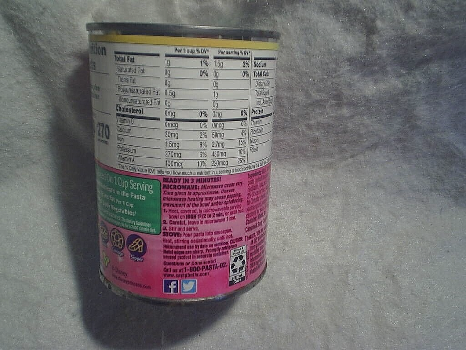 CINDERELLA DISNEY PRINCESS SPAGHETTIOS SEALED CAN,carriage,slippers ...