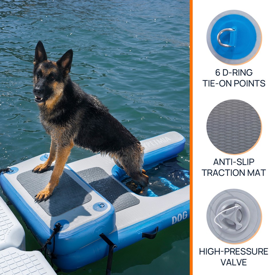 RYpetmia Large Inflatable Pup Plank Dog Water Ramp Pool Ramp Dog ...