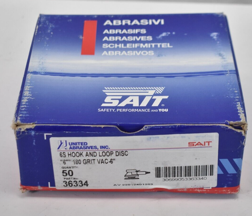 Lot of 50 United Abrasives 36334 Hook & Loop Discs 6" 6S Ceramic 180C ...