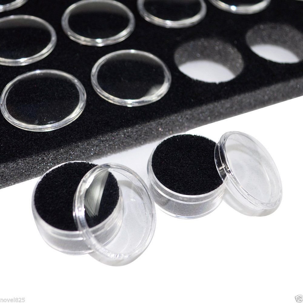 New 50 Black Foam Gem Jars Gemstone Jewelry Storage Display Tray Insert ...