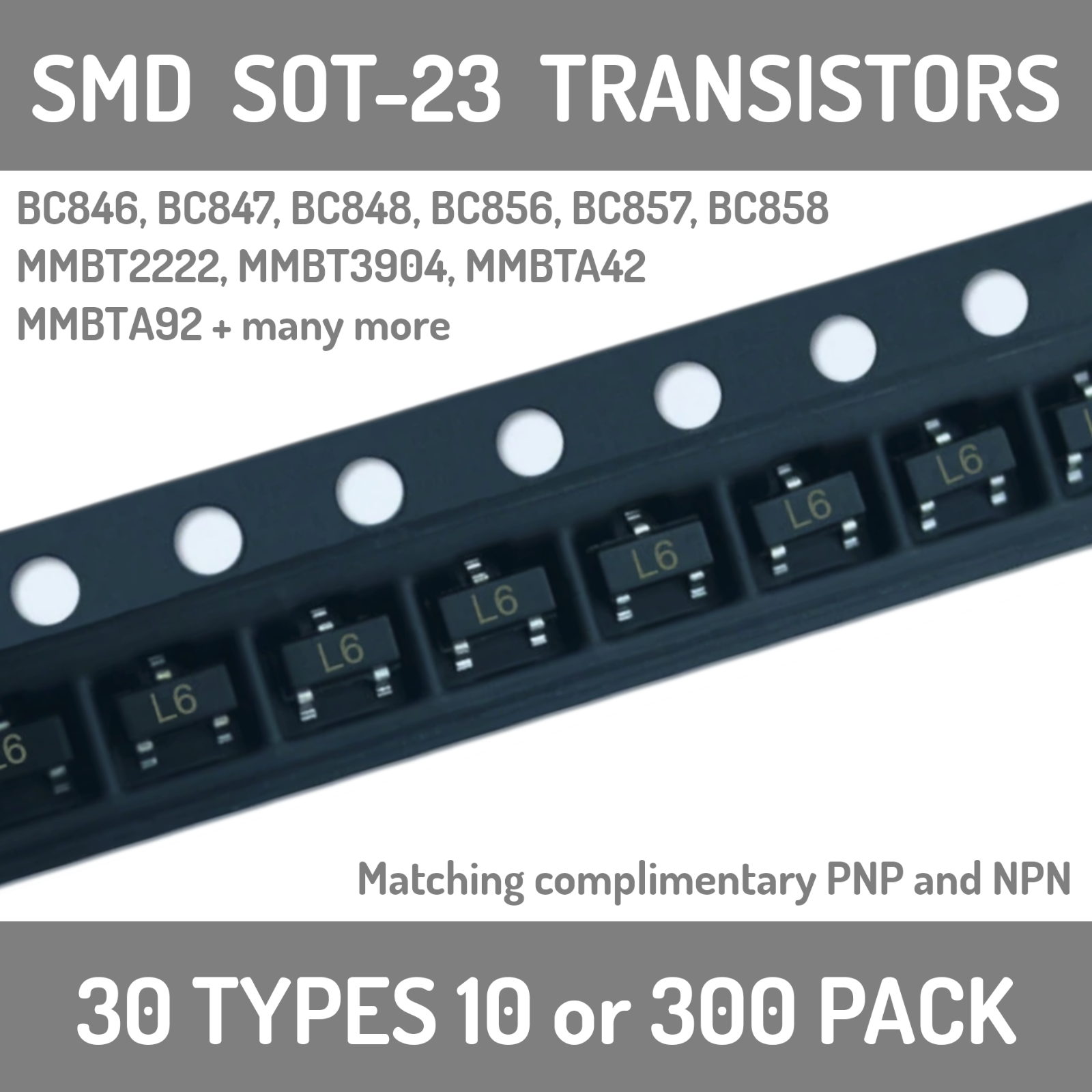 30 Types SOT-23 SMD Transistors, 10 pack or 300 pack of all types | eBay