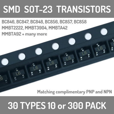30 Types SOT-23 SMD Transistors, 10 pack or 300 pack of all types | eBay UK