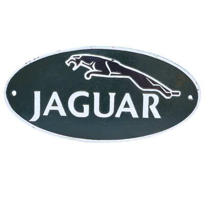 Large 35cm Jaguar Badge Logo Garage Wall Sign Cast Iron Man Cave ...