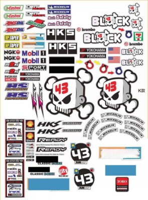 RC Decal Vinyl Stickers 1:10 Scale Livery Set Car Boat Truck 8 Styles ...