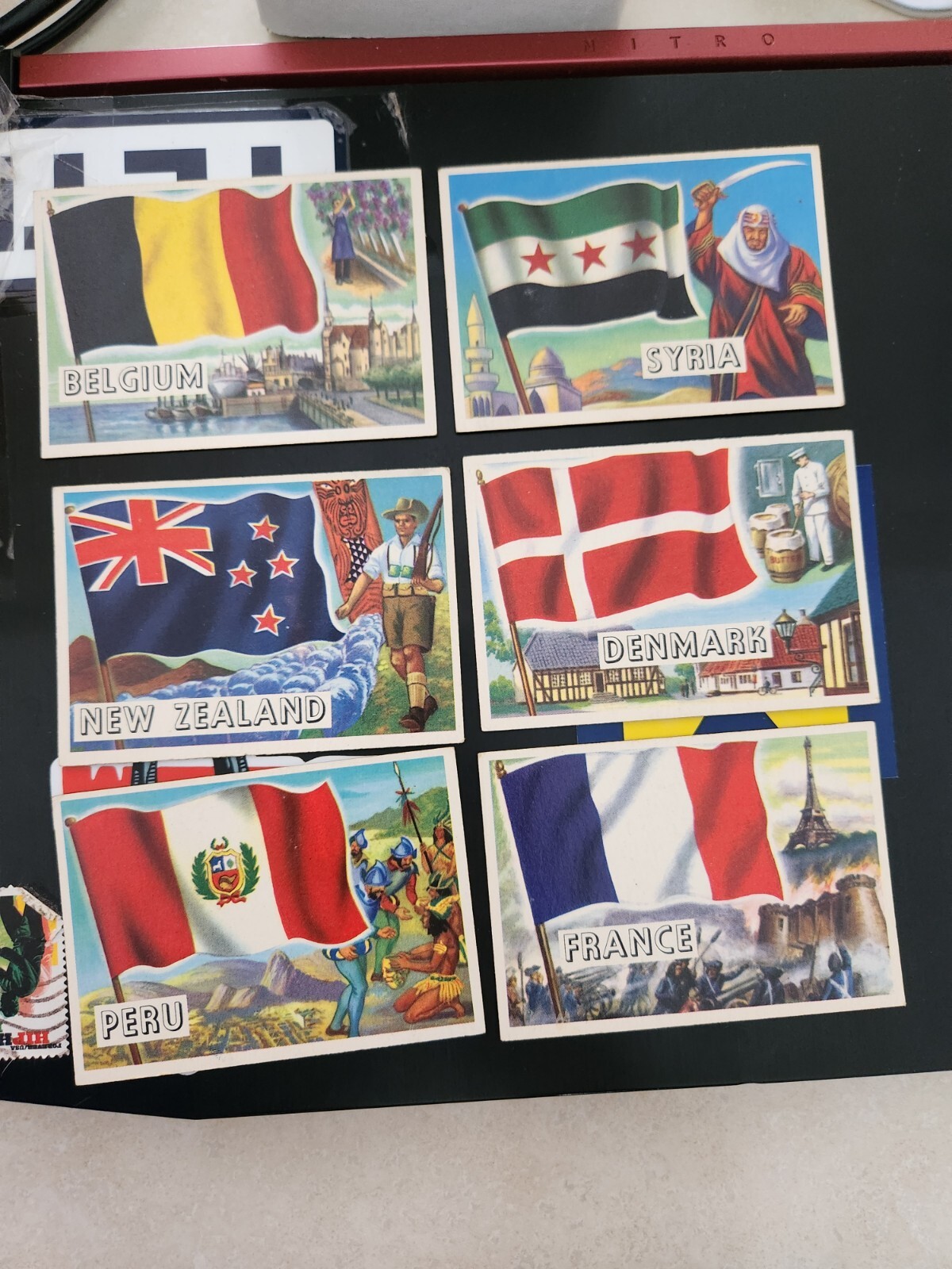 Vintage 1956 Lot Of 6 TCG Flags of the World Trading Cards Printed In ...