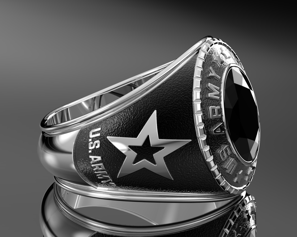 Iraqi Freedom Men's 925 Sterling Silver US Army Military Solid Back ...